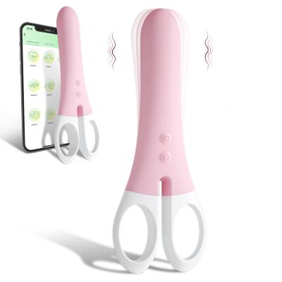 China Medical Grade Silicone Scissors Vibrator 9 Modes APP Long Distance Control G Spot Stimulator USB Rechargeable Waterproof for sale