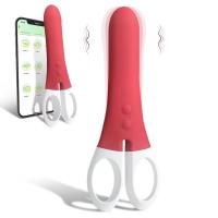 China Medical Grade Silicone Scissors Vibrator 9 Modes APP Long Distance Control G Spot Stimulator USB Rechargeable Waterproof for sale