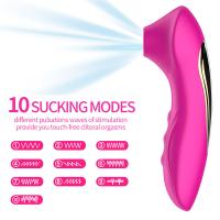 China Red Rose Clitoral Suction Vibrator 10 Modes USB Rechargeable Silicone Sex Toy for Women for sale
