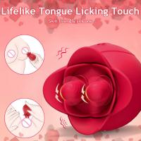 China Soft Medical Silicone Rose Vibrator Tongue Licking Mini Clitoral Stimulator 10 Modes 350mAh for sale