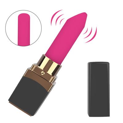 China Rechargeable Mini Bullet Vibrator 10 Speeds Waterproof Silicone Lipstick Design Sex Toy for Women for sale