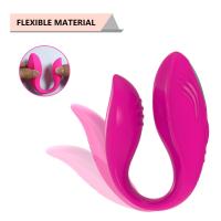 China Remote Control U Shape Dual Stimulation Vibrator Silicone 12 Speed USB Rechargeable Couples Sex Toy for sale