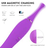 China Silicone Clitoral Vibrator with 9 Modes and 2 Attachments IPX7 Waterproof 244mm for sale
