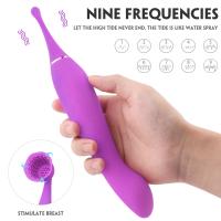 China Silicone Clitoral Vibrator with 9 Modes and 2 Attachments IPX7 Waterproof 244mm for sale
