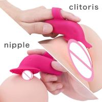 China Upgraded Tongue Licking Clitoral Massager with 10 Vibration Modes USB Rechargeable Silicone Finger Vibrator for sale