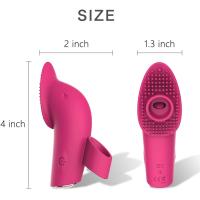 China Upgraded Tongue Licking Clitoral Massager with 10 Vibration Modes USB Rechargeable Silicone Finger Vibrator for sale