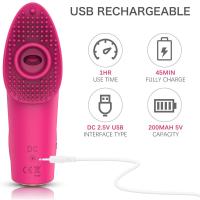 China Upgraded Tongue Licking Clitoral Massager with 10 Vibration Modes USB Rechargeable Silicone Finger Vibrator for sale