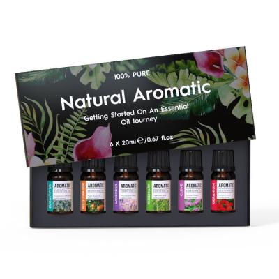 China 6 Pack Aromatherapy Essential Oils 10ml Private Label Gift Set for Massage Relaxation Calming for sale