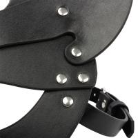 China PU Leather Cat Half Face Fox Animal Mask for SM Bondage Roleplay Halloween Party Restraints 90g for sale