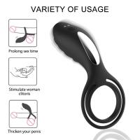 China Remote Control Rechargeable Cock Ring Vibrator 12 Modes IPX7 Waterproof Silicone Couple Sex Toy for sale