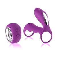 China Waterproof Silicone Penis Ring 12 Modes Vibration Couples Clitoral Stimulator USB Charge for sale