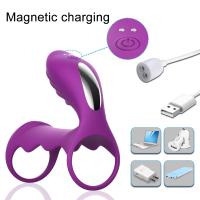 China Waterproof Silicone Penis Ring 12 Modes Vibration Couples Clitoral Stimulator USB Charge for sale