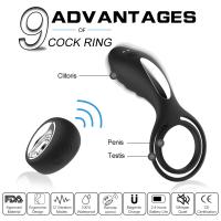 China Remote Control Vibrating Cock Ring Rechargeable Silicone 12 Modes Couple Sex Toy for sale
