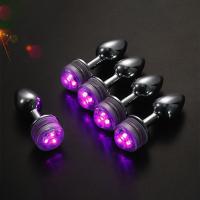 China LED Metal Remote Control Butt Plug 13 Colors Glow Anal Plug Waterproof Prostate Massager 3 Sizes for sale