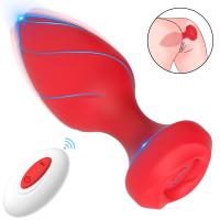 China Rechargeable APP Remote Control Silicone Anal Plug 10 Vibration Modes G Spot Stimulator 55g for sale