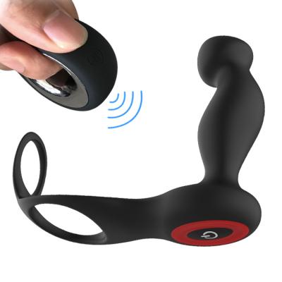 China Remote Control Prostate Massager Anal Plug Silicone Waterproof 7 Speed Vibrator Ejaculation Ring for Men for sale