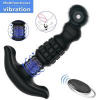China USB Rechargeable Silicone Prostate Massager with Remote Control 12 Frequencies 360 Degree Vibrating Anal Plug for sale