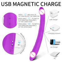 China Remote Control Vibrating Double Dildo Silicone Sex Toy for Women 304mm IPX7 Waterproof for sale