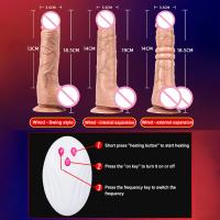 China Telescopic Vibrating Thrusting Realistic  Female Masturbation With Suction Cup Heating  Remote Control for sale