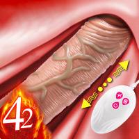 China Telescopic Vibrating Thrusting Realistic  Female Masturbation With Suction Cup Heating  Remote Control for sale