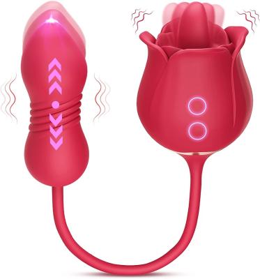 China Rose Tongue Licking Vibrator for Women G Spot Clitoral Stimulator 9 Modes Silicone for sale