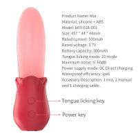 China Rechargeable Waterproof Tongue Licking Vibrator 85mm 10 Modes Clitoral Stimulator Silicone Adult Sex Toy for Women Couples for sale