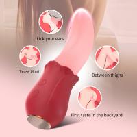 China Rechargeable Waterproof Tongue Licking Vibrator 85mm 10 Modes Clitoral Stimulator Silicone Adult Sex Toy for Women Couples for sale