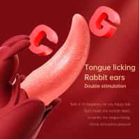 China Rose Toy Big Soft Tongue Clitoral Stimulator Elastic Licking Vibrator 10 Modes USB Rechargeable Waterproof for sale