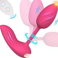 China Dual Motor Remote Control G Spot Vibrator with 10 Modes Silicone Wearable Egg for Women for sale