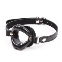 China Soft Silicone Mouth Plug with Leather Strap BDSM Role Play Toy 120g for sale