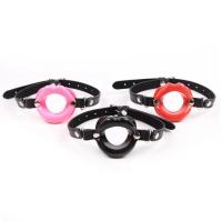 China Soft Silicone Mouth Plug with Leather Strap BDSM Role Play Toy 120g for sale
