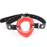 China Soft Silicone Mouth Plug with Leather Strap BDSM Role Play Toy 120g for sale