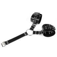 China Leather Handcuffs Set Adjustable Handcuffs and Wrist Bracelets with rivet Multi purpose for sale