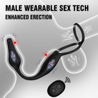 China 2 in 1 Clitoris Stimulator Prostate Massager with 7 Vibrating Modes Wireless Remote Control 92g for sale