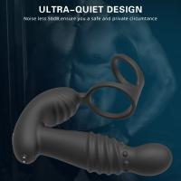 China Prostate Massager 3 in 1 Thrusting Anal Plug with Remote Control Medical Silicone 147mm for sale