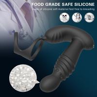 China Prostate Massager 3 in 1 Thrusting Anal Plug with Remote Control Medical Silicone 147mm for sale