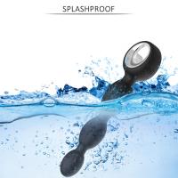 China Silicone Anal Plug Vibrator with 12 Modes USB Rechargeable IPX7 Waterproof Prostate Massager 195mm Black for sale