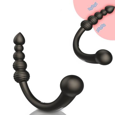 China Medical Silicone Double Head Anal Bead Plug 7 Vibration Modes Rechargeable Sex Toy for Couples for sale