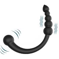 China Medical Silicone Double Head Anal Bead Plug 7 Vibration Modes Rechargeable Sex Toy for Couples for sale