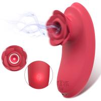 China Rose Vibrator with 10 Sucking Modes Clitoral Stimulator Silicone Massager IPX7 102mm for sale