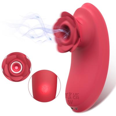 China Rose Vibrator with 10 Sucking Modes Clitoral Stimulator Silicone Massager IPX7 102mm for sale
