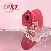 China Rose Vibrator with 10 Sucking Modes Clitoral Stimulator Silicone Massager IPX7 102mm for sale
