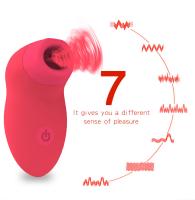 China Sucking Vibrator for Women with Replaceable Tongue Licking Headgear 3.7V Silicone Dildo for sale