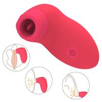 China Sucking Vibrator for Women with Replaceable Tongue Licking Headgear 3.7V Silicone Dildo for sale