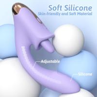 China 2 in 1 Adjustable Bend G Spot Vibrator with 9 Licking Modes Medical Silicone for sale