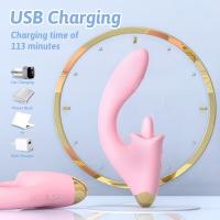 China 2 in 1 Adjustable Bend G Spot Vibrator with 9 Licking Modes Medical Silicone for sale