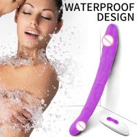 China Wholesale Remote Control Vibrating Double Big Size Dildo Silicone Sex Toy for Women 304mm for sale