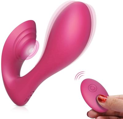 China Clitoral G-Spot Vibrator 10 Suction Modes Wearable Couple Dildo Medical TPE Purple Red for sale