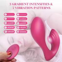 China Clitoral G-Spot Vibrator 10 Suction Modes Wearable Couple Dildo Medical TPE Purple Red for sale