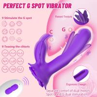 China Rose Licking Tongue Vibrator Butterfly G-spot Stimulator 9 Frequency 166g Silicone Adult Toy for sale